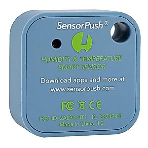 SensorPush HT1 Wireless Thermometer/Hygrometer for iPhone/Android. USA Developed and Supported Humidity/Temperature/Dewpoint/VPD Monitor/Logger. Indoor/Outdoor Smart Sensor with Alerts