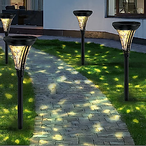 ZHUANYIYI Outdoor Solar Ground Plug Landscape Lights, Garden Lawn Waterproof Lights, Home Garden Pavement Decorative Lights