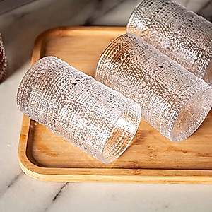 SUNNOW 12 Ounce Raindrop Glass Cup,Iced Tea Glasses for Water, Beverage,Juice, Wine,Beer and Cocktail,8 Pack (Clear)