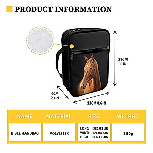 POLERO Horse Bible Cover for Women Kids Scripture Book Cover for Girls Boys Bible Book Carrying Case Church Bag
