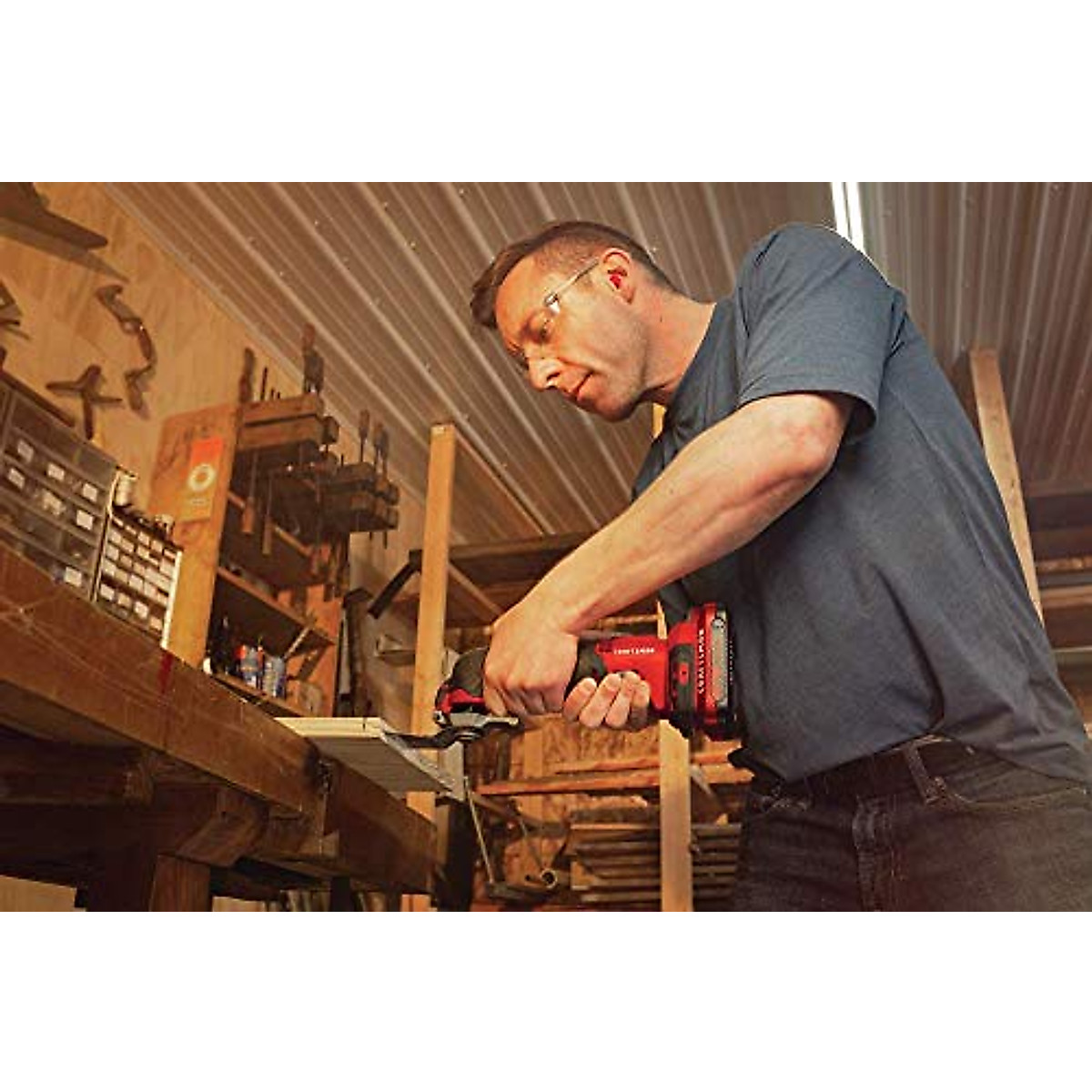 CRAFTSMAN V20 Cordless Multi-Tool, Oscillating Tool Kit, 16 Piece Kit with Blades, Sand Paper, Battery and Charger Included (CMCE500D1)