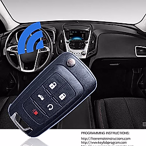 Replacement Flip Remote Fob fit for 2010-2019 Chevy Equinox,2011-2016 Cruze Malibu Camaro Trax /Buick Lacrosse Regal Verano Trunk Car Keyless Entry Uncut Key Fob (FCCID: OHT01060512) Pack of 2