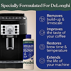 DeLonghi Compatible Descaling Solution. Clean & Descale your DeLonghi Coffee Maker. 4 Uses, Single Bottle. Eco-Friendly Maintenance Kit.