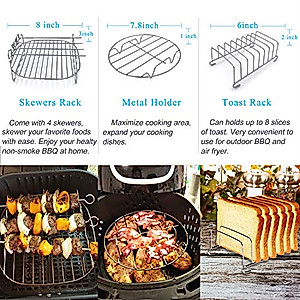 Square Air Fryer Accessories 12 pcs with Recipe Cookbook Compatible with Philips Air Fryer, COSORI