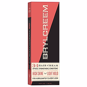 Brylcreem 3-in-1 Original High Shine Men's Hair Cream for Styling, Strengthening, and Conditioning, Alcohol-Free, 5.5 Ounce