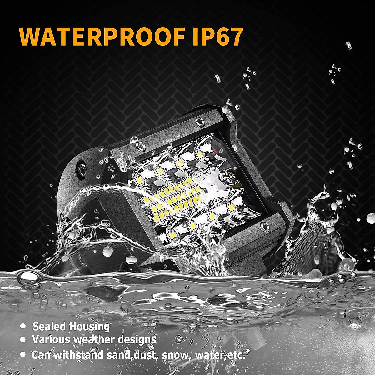 LED Pods ,TURBO SII 4 Inch 60W Led Light Bar Spot Flood Combo Off Road LED Fog Lights Triple Row Led Work Lights for Jeep Trucks Polaris Boats Pickup UTV ATV,4 Pack