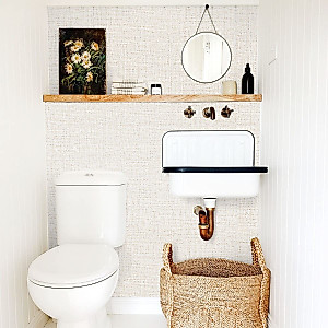 Beige Wallpaper Grasscloth Peel and Stick Wallpaper Contact Paper for Walls 17.7inx118.1in Textured Wall Paper Vinyl Grasscloth Wallpaper Contact Paper Peel and Stick Beige Self Adhesive Wallpaper