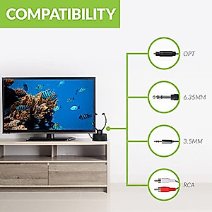 Avantree HT381 - Wireless TV Earbuds Headphones for Seniors and Hard of Hearing, Voice Clarification, L/R Balance Volume Control, Ambient Mode, Connect Both Digital & Analog Televisions