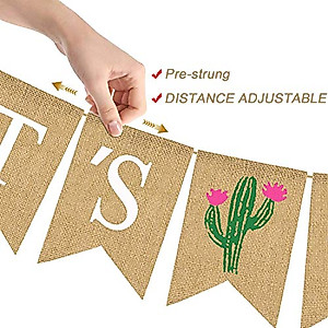 Jute Burlap Let's Fiesta Banner Cinco De Mayo Mexico Theme Birthday Party Baby Shower Garland Decoration