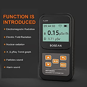 HPDONM Handheld Portable Nuclear Radiation Detector, 2022 New Radiation Dose Alarm Counter, Marble Radioactive Monitor Digital Meter High Sensitivity Accuracy Large Screen