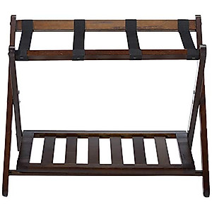 Winsome Remy Shelf Luggage Rack, Cappuccino & Wood Scarlett Storage/Organization, Antique, Walnut