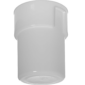 Carlisle FoodService Products Bain Marie Round Food Storage Container with Stackable Design for Catering, Kitchen, Restaurant, Plastic, 22 Quarts, White, (Pack of 6)