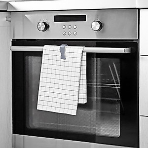 Tokusatsu 6 Pcs Kitchen Towel Clips, U-Shape Towel Clip with Strong Clamping Force for Kitchen, Oven Handle, Bathroom Towel Rack, Dishwasher and Stove to Trevent Towels from Falling Off, Grey