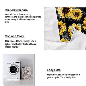 YISUMEI Sunflower Blanket One Sided Print Throw Blanket Soft Warm Fluffy Lightweight for Baby Gift 50"x60"
