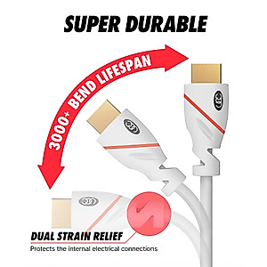 HDMI Cable 35 ft - 4K Resolution UHD 2.0b Ready - Supports Ethernet Ultra HDR Video HD Bandwidth 18Gbps - Audio Return Channel - 35 Feet (10.6 Meters) High Speed HDMI Cable