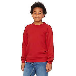 BELLA + CANVAS Youth Sponge Fleece Sweatshirt S Red