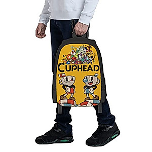 Woodyotime Cuphead & Mugman Show Teen/Adult School Bag Lightweight Backpack Laptop Rucksack Students College For Men Women Large Space
