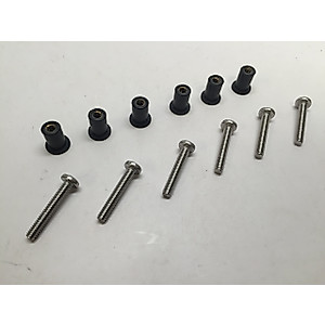 6 PCS 1/8" INNER DIA. WELL NUTS with SCREWS for KAYAK CANOE SMALL BOATS MARINE