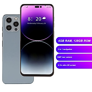 Pomya I14proMax Smartphone, Unlocked Cell Phone for Android10, 4G Network Dual SIM, 6.7 Inch 2G 16G Storage, 4000mAh Battery, 13MP 5MP Camera, GPS WiFi Bluetooth5.0 (Blue), BUQEzvufodyq34-13