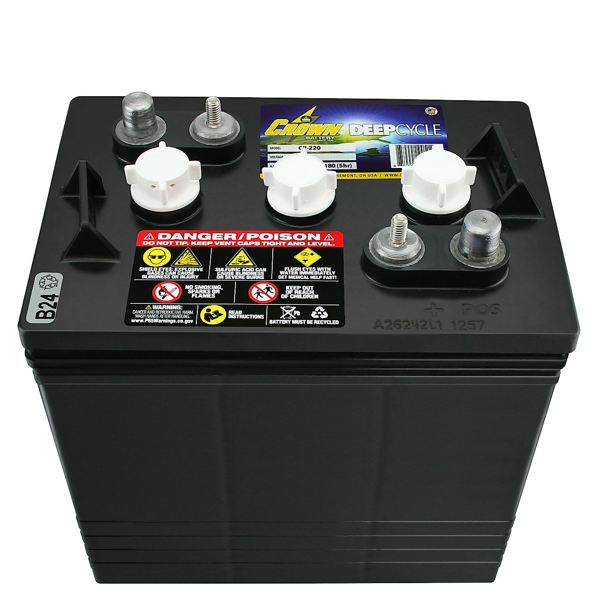 PowerStar Crown CR-220 Group GC2 6V 220 AH Battery X6