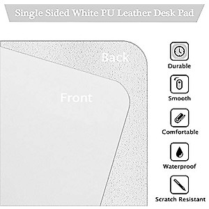 Desk Pad White, Laptop Desk Mat Waterproof Leather Desk Mat,Desk Organizers and Accessories(White, 31.5" x 15.7")