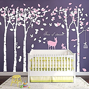 Giant Jungle Tree Wall Decals for kids room decor, Nursery wall decal, kids wall decor (White)