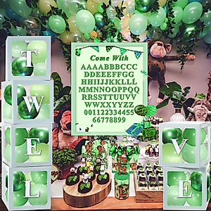 Ledido White Transparent Balloon Boxes With 78 Letters, 13.2" Big Name Boxes for Baby Shower Clear Baby Boxes for Gender Reveal, Birthday Wedding, Graduation Prom Party Decorations -6 PCS