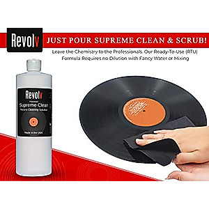 Revolv Supreme Clean Record Cleaning Fluid Solution Vinyl LP Cleaner for Record Cleaner (16 oz.)