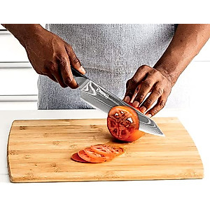 enowo Damascus Chef Knife 8 Inch, Japanese VG-10 Stainless Steel with Premium G10 Handle&Triple Rivet, Razor Sharp Kitchen Knife,Gift Box,Ergonomic,Superb Edge Retention, Stain & Corrosion Resistant