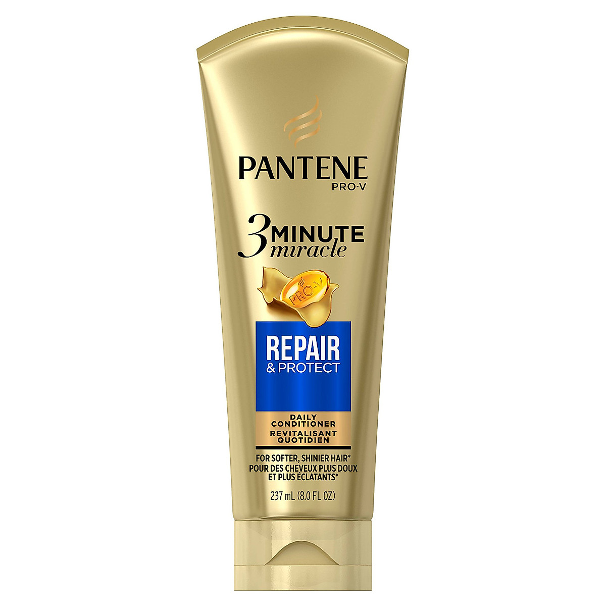 Pantene Pro-V 3 Minute Miracle - Daily Conditioner - Repair & Protect - Net Wt. 8 FL OZ (237 mL) Per Tube - Pack of 2 Tubes