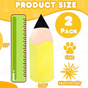 Rotatingpals 2 Pcs 20" Cute Pencil Pillow Classroom Plush Pillows Reading Corner Back to School Cushion Teacher Gift Creative Gifts for Boys Girls Sofa Chair Bedroom Decor Birthday Party Gift