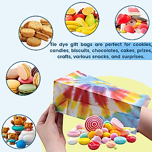 TOXOY 24PCS Tie Dye Treat Bags, Camouflage Party Favor Bags Gift Bags Goodie Bags for Kids Birthday Party Retro Party Decorations