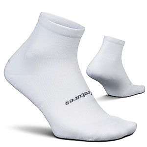 Feetures Unisex High Performance Cushion Quarter Sock (Large, White)