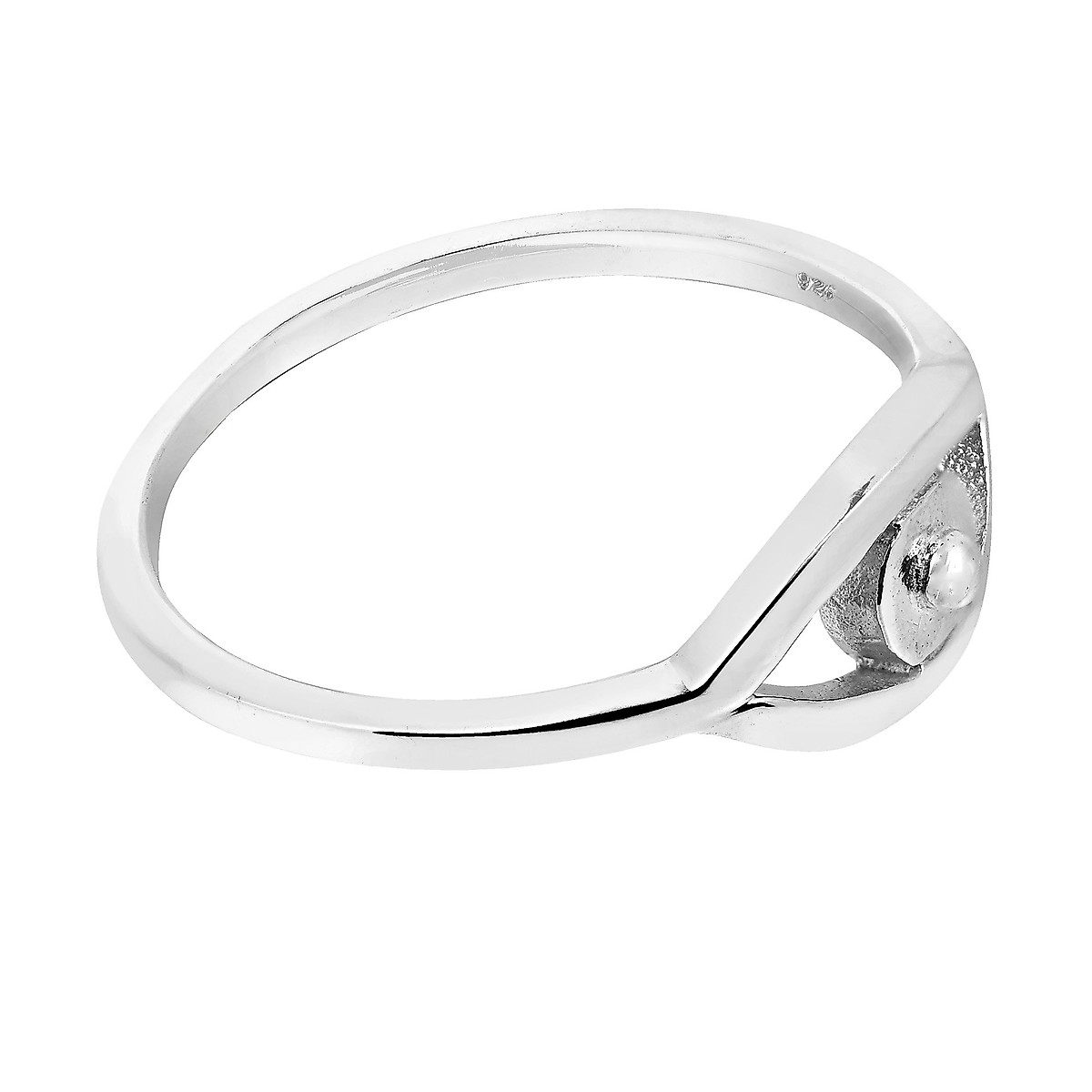 AeraVida Evil Eye Good Luck Protection .925 Sterling Silver Simple Band Ring (9)