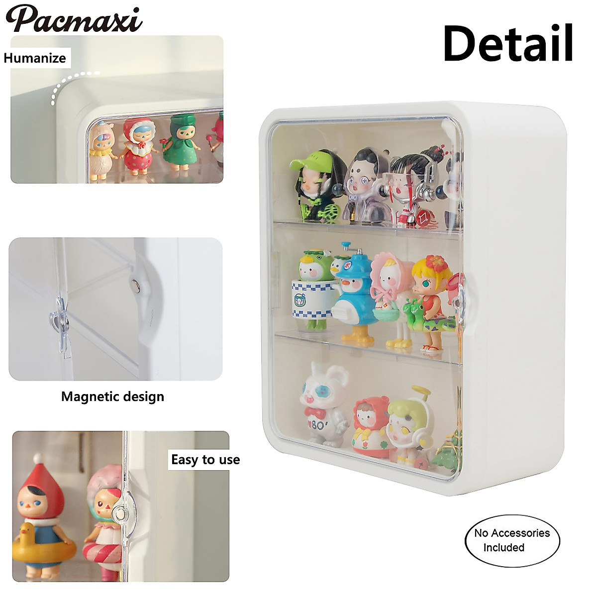 PACMAXI Acrylic Display Case for Mini Funko Pop Figures, Display Cabinet for Mini Funko Pop Figures, Clear Storage Box Cabinet Organizer for Mini Toys, Collections and Stone Rock (Wall Mounted)