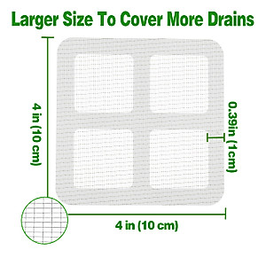 50Pcs 4" X 4" Disposable Hair Drain Catcher, Hair Drain Stickers, Hair Drain Sticker, Shower Drain Screen Hair Catcher, Disposable Floor Drain Sticker Suitable for Bathroom, Bathtub, Kitchen