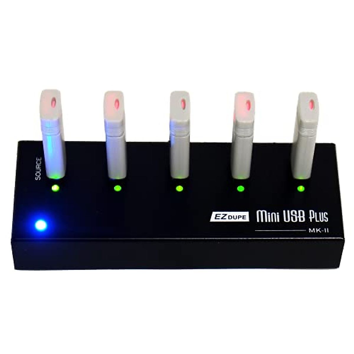 [New Update Version] EZ DUPE 1 to 4 Mini USB Plus MK II Duplicator - Standalone Portable USB Flash Media Thumb Drive Compact Copier (DM-FU0-5V04B-V2)