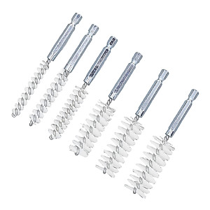 6PCS Hole Cleaning Brushes Bore Brush for Drill Twisted Wire Cleaning Brush Power Drill Cleaning Wire Brush with 1/4in Hex Shank for Power Drill Impact Driver (Nylon (White)) ﻿