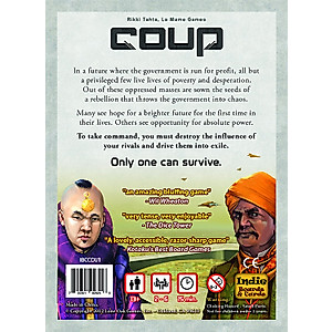 Coup Game Bundle Including Coup (The Dystopian Universe) and Coup Reformation Expansion by Indie Boards and Cards (2 Items)