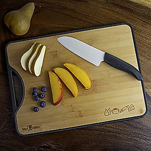 Totally Bamboo Poly-Boo Double Sided Bamboo and Poly Cutting Board, 15" x 11", BPA Free