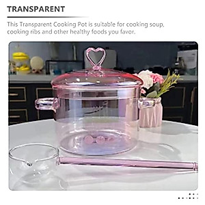 GANAZONO Clear Glasses Glass Saucepan with Cover Glass Saucepan Soup Pot Cooking Pot Saucepan with Cover for Pasta Noodle, Soup, Food Glass Pot Pasta Pot Pasta Pot Pasta Pot Korean Food