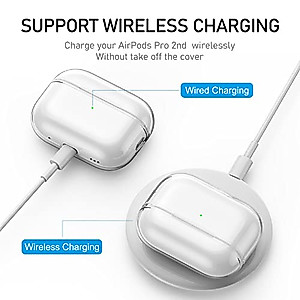 Youtec for Airpods Pro 2nd Generation Case,Clear for Airpods Pro 2 Cover 2022 with Keychain Lanyard,Transparent TPU Carrying Case Skin with Hand Strap for Women Men,Clear