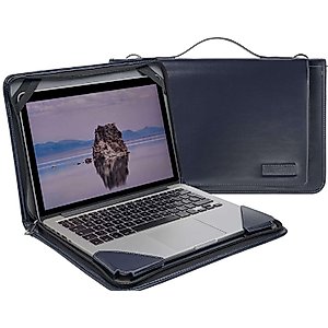 Broonel Blue Leather Laptop Messenger Case - Compatible with HP EliteBook 845 G9 14" WUXGA Laptop