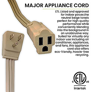 Go Green Power Inc. GG-25606 6' 14/3 Appliance Cord,, Beige