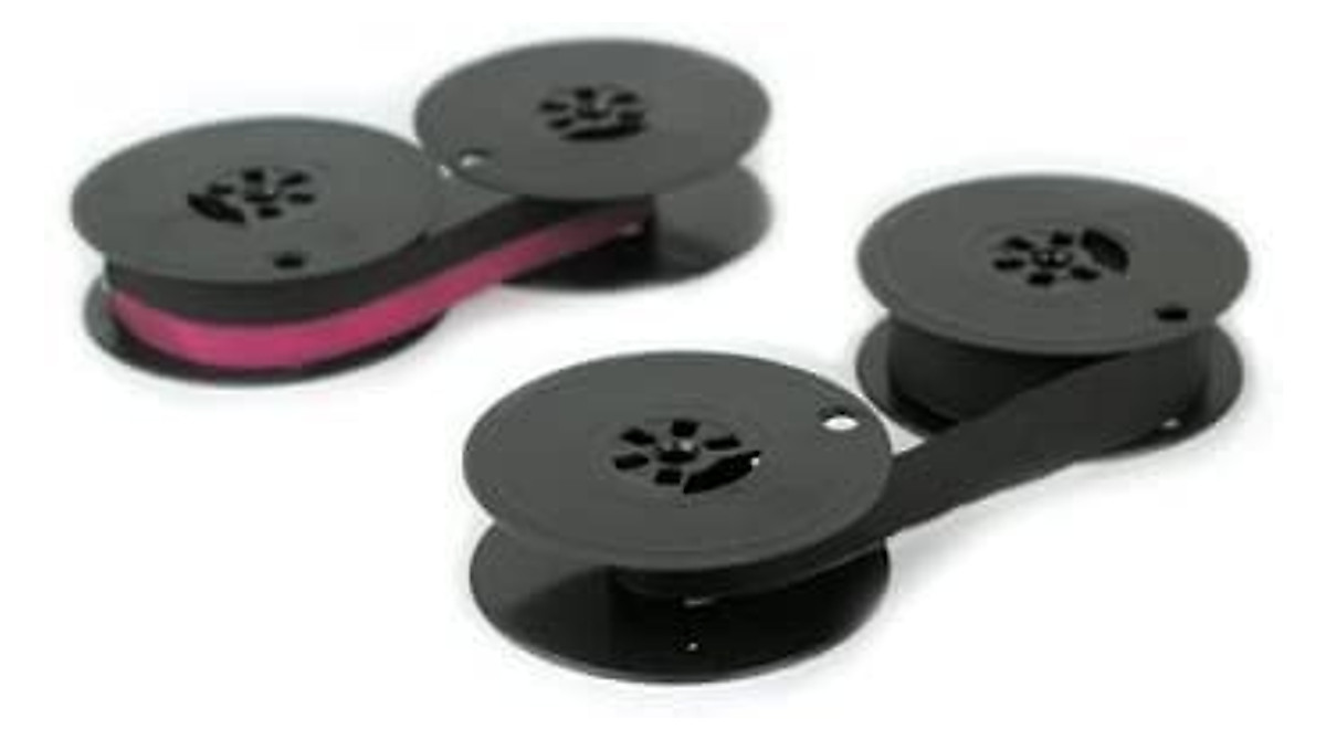 Two Universal Typewriter Ribbons 1 Black 1 Black/Red 1/2" Twin Spool ...