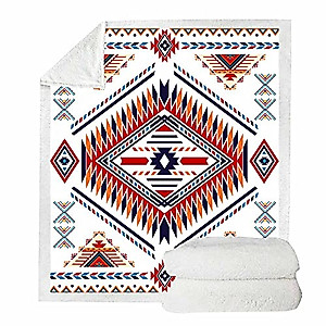 Juirnost Native American Blanket Aztec Blanket Mexican Blanket Western Throw Blankets Indian Blankets Navajo Blanket Southwestern Throw Blanket Beige Tribal Boheiman Blanket Ethnic Geometric Blanket