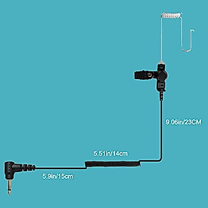 Retevis 3.5mm Acoustic Tube Receive Listen Only Earpiece 1 Pin, Compatible with 2 Way Radio Transceiver and Speaker Mic with 3.5mm Jack, Surveillance Earpiece with Coil Tube Clip for Police(1 Pack)