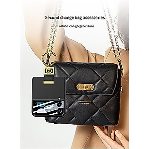 phone flip case Slim Case Compatible with Samsung Galaxy Z Flip 3 Case with Outer Screen Protector Case,Thin Hard PC Case Fashion Protective Case with Built-in Metal Ring phone screen protection ( Col