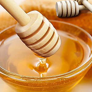 20 Pack 6inch Mini Wooden Honey Dipper Sticks Honey Dippers Jam Muddler Syrup Stirrer for Honey Jar Dispense Drizzle Honey Wedding Party