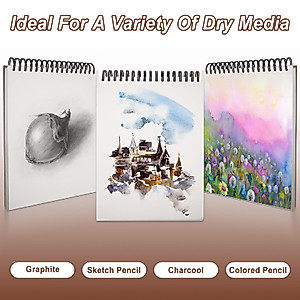 TKOOFN 9" x 12" Sketch Book Set Sketchpad, 100 Sheets Sketchbook for Drawing,73lb Spiral Bound Acid-Free Painting Paper for Adults Artists Beginners, 1 Pack